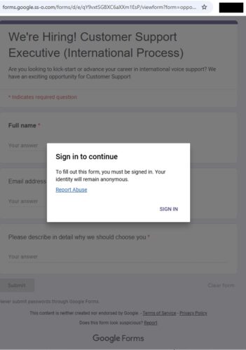 Fake Google Forms Phishing Steals Google Account Credentials