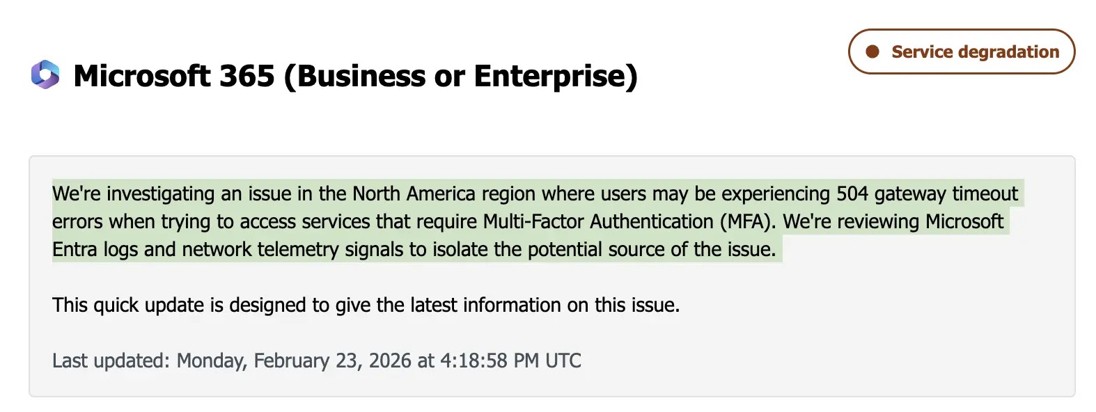 Microsoft MFA Outage Blocks U.S. Users with 504 Gateway Timeouts ...